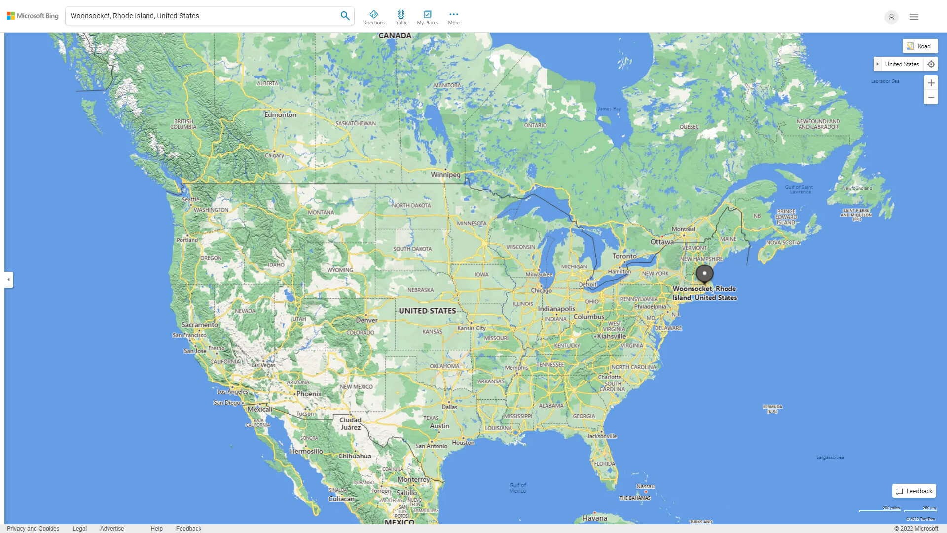 Woonsocket, Rhode Island Map