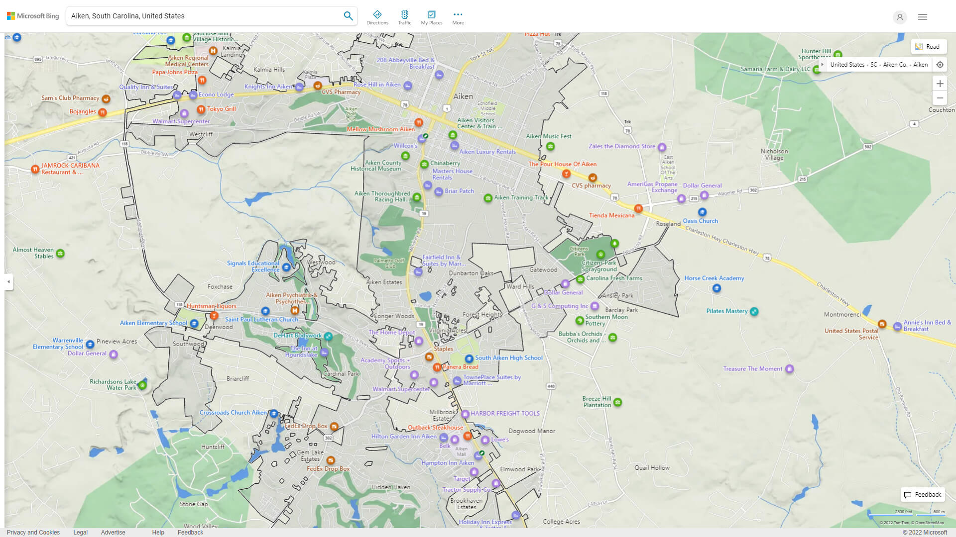 Aiken, South Carolina Map