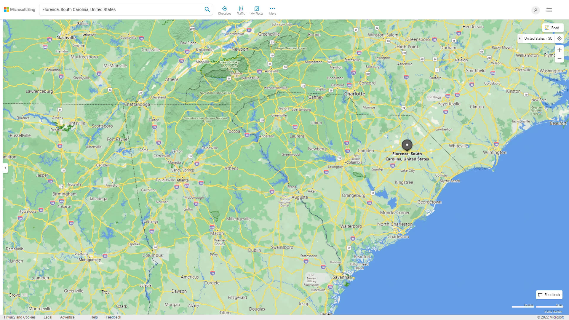 Florence South Carolina Map - United States
