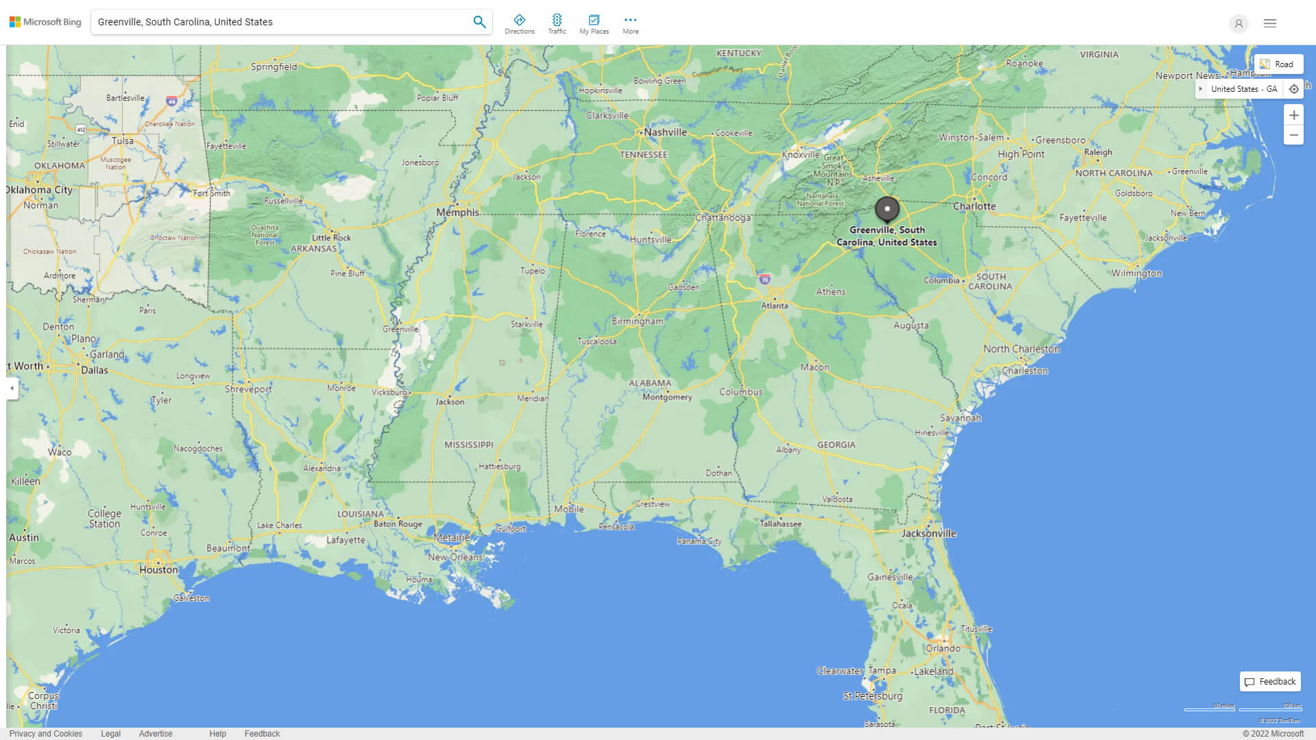 Greenville South Carolina Map - United States