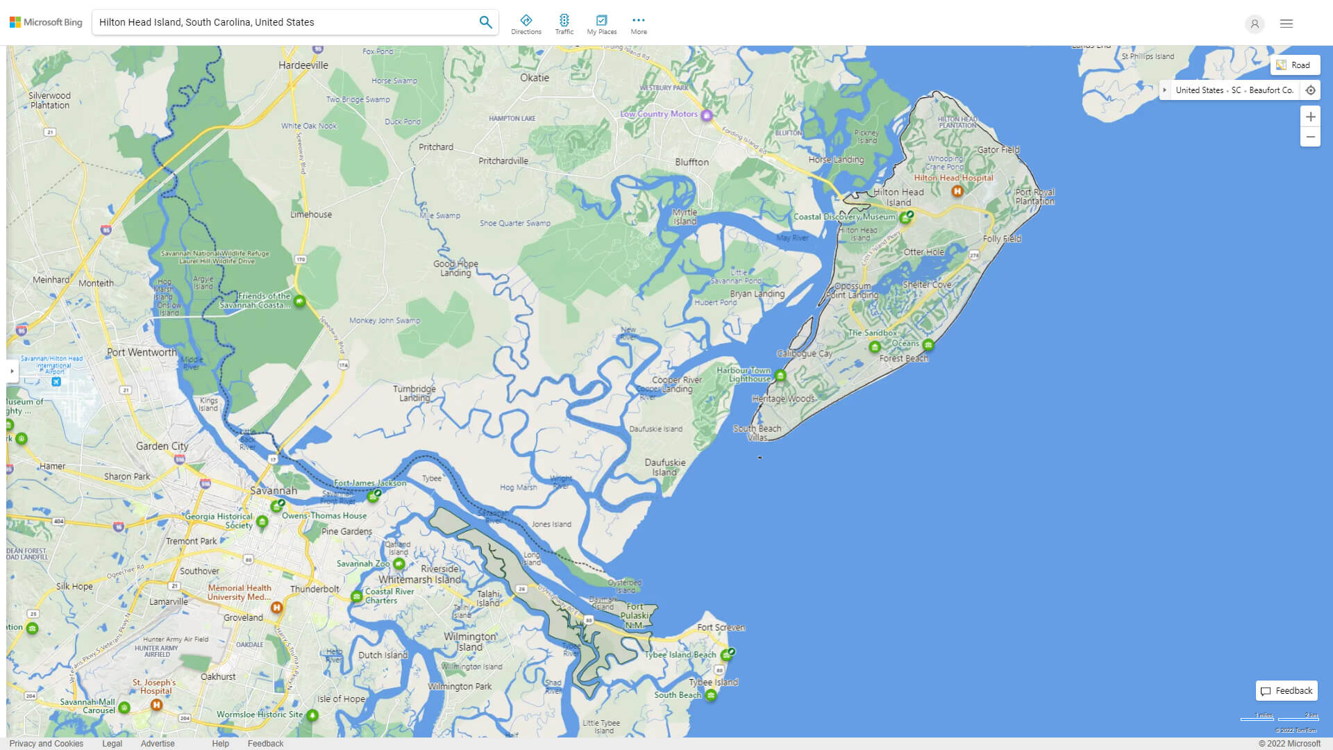 Hilton Head Island, South Carolina Map