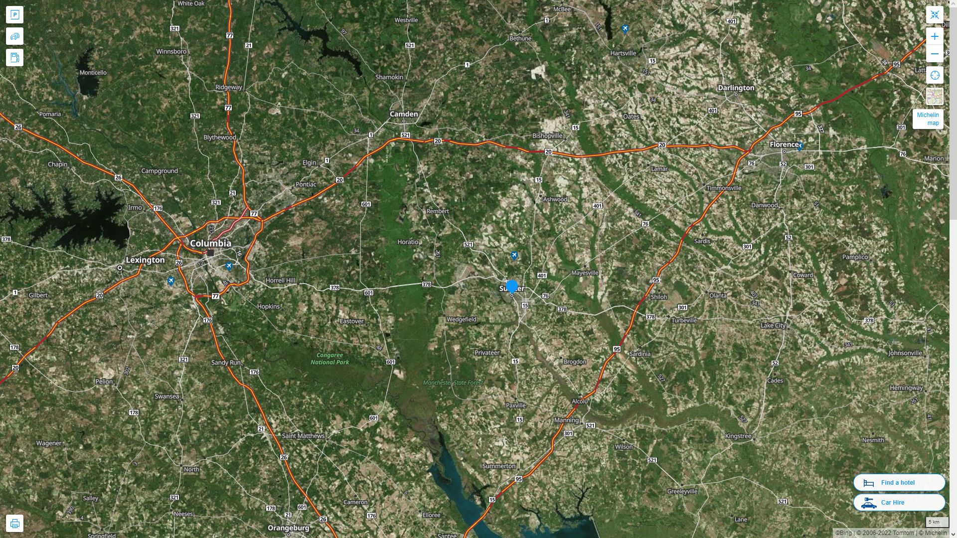 Sumter, South Carolina Map