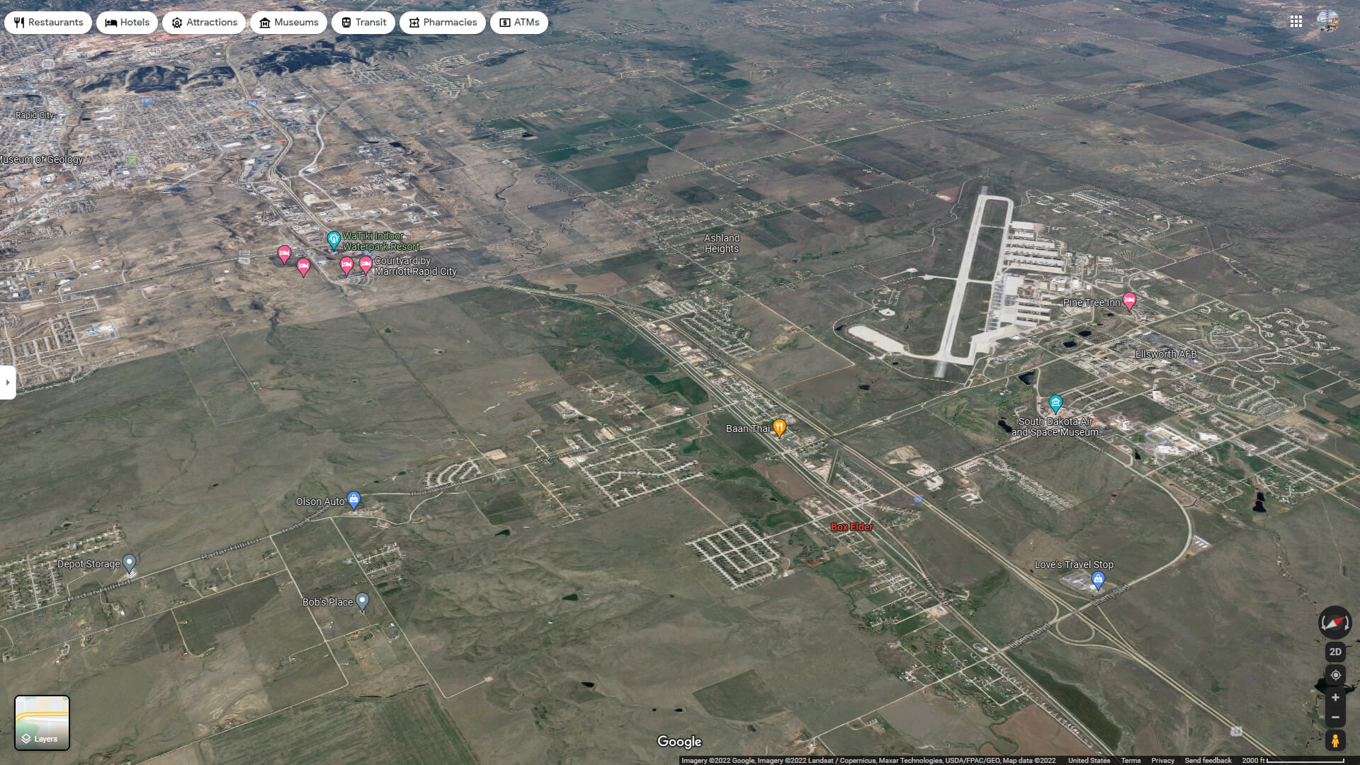 Box Elder South Dakota Map - United States