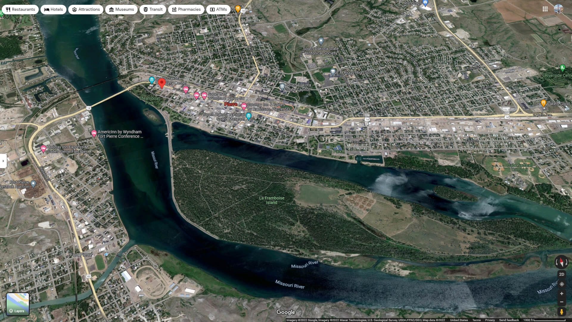 Pierre, South Dakota Map