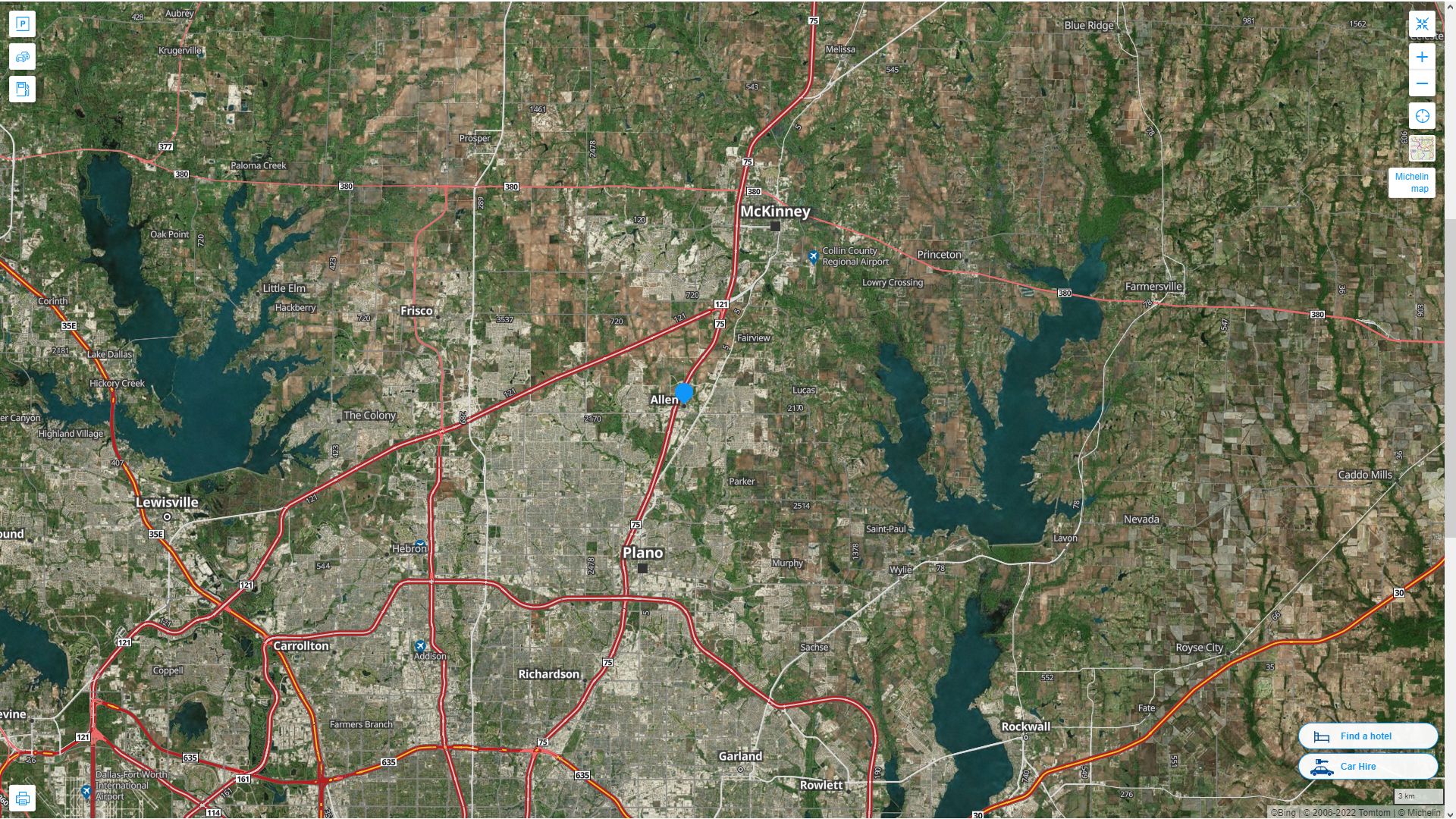 Allen, Texas Map