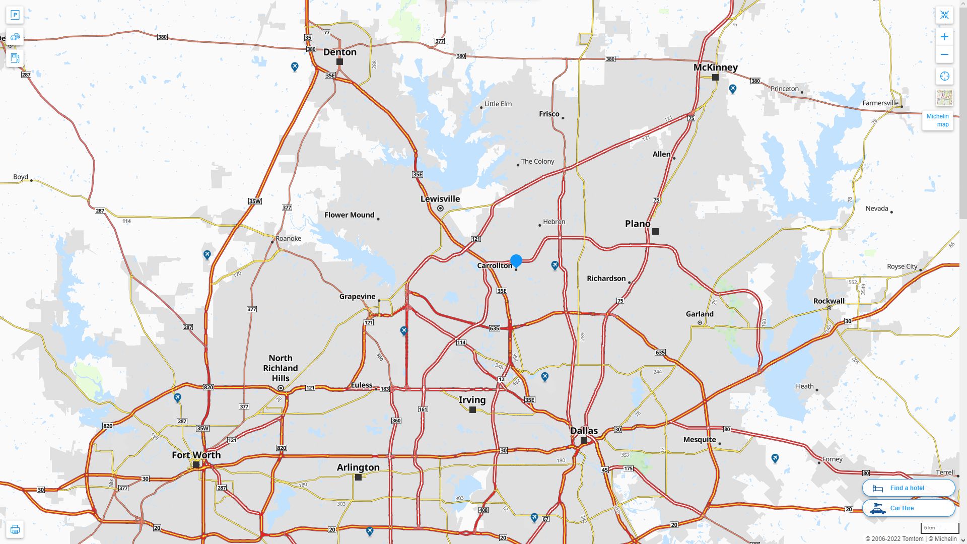 Carrollton, Texas Map