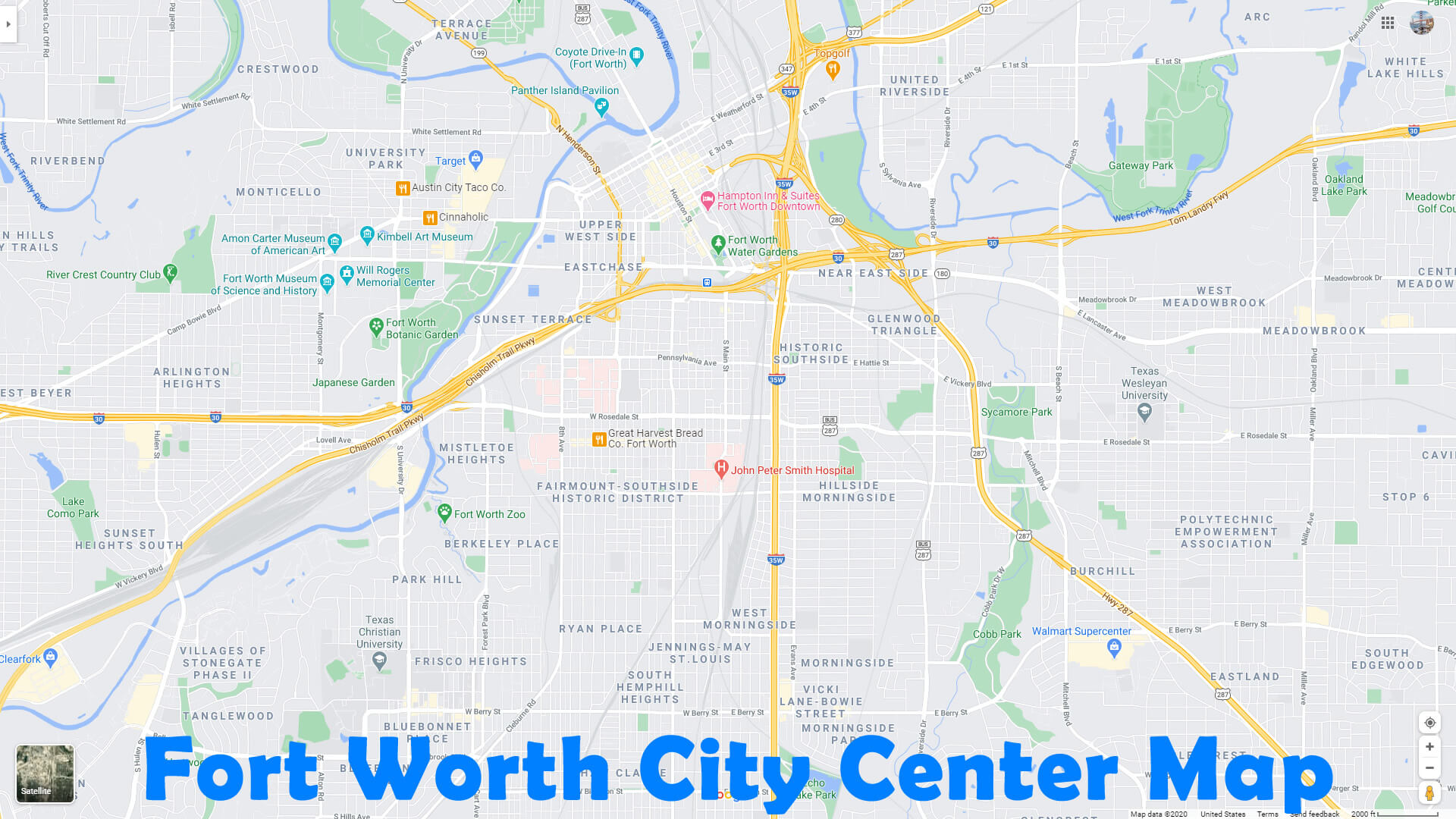 Fort Worth, Texas Map
