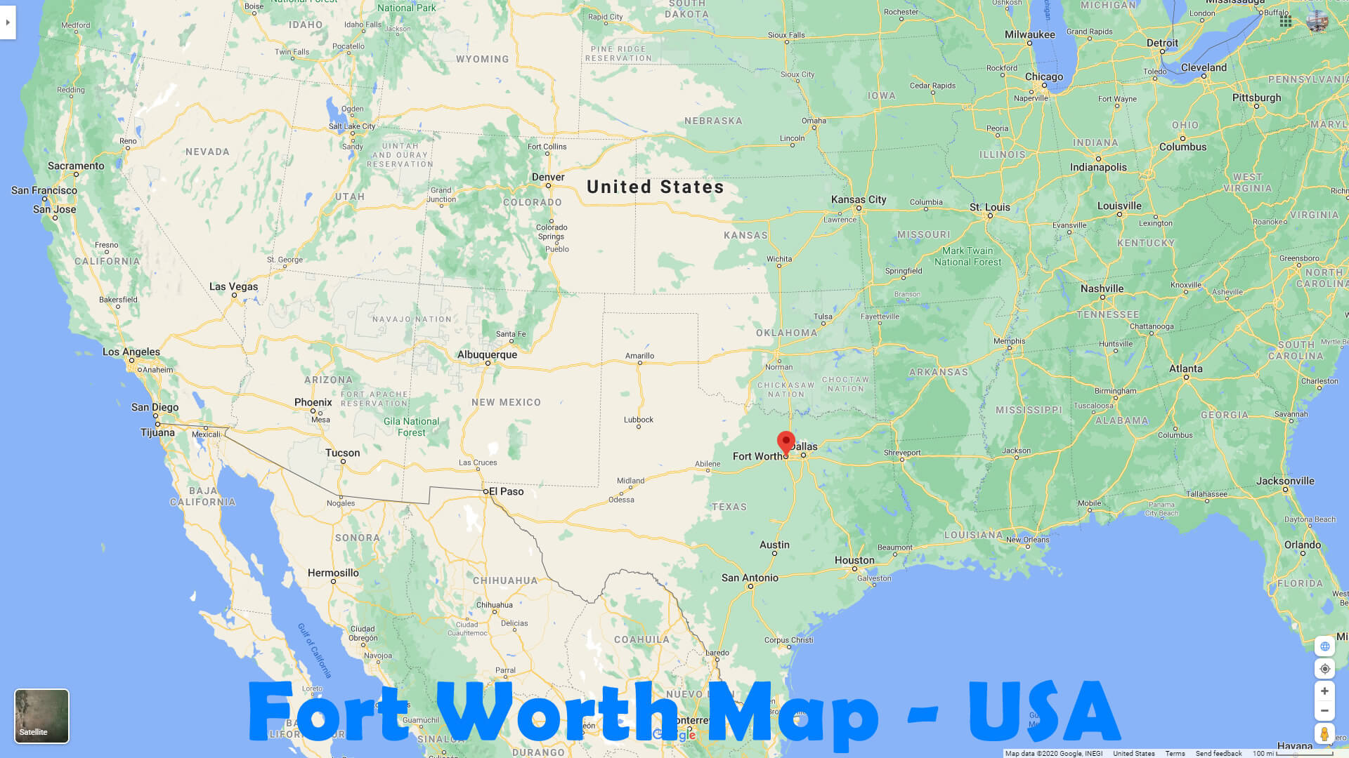 Fort Worth, Texas Map