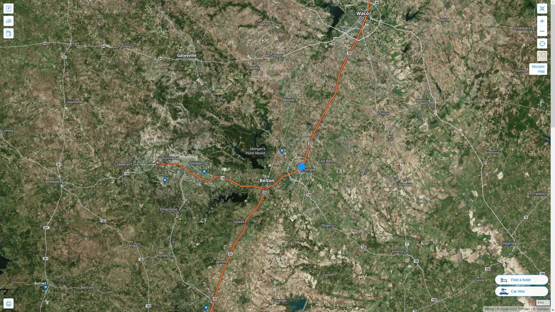 Temple, Texas Map