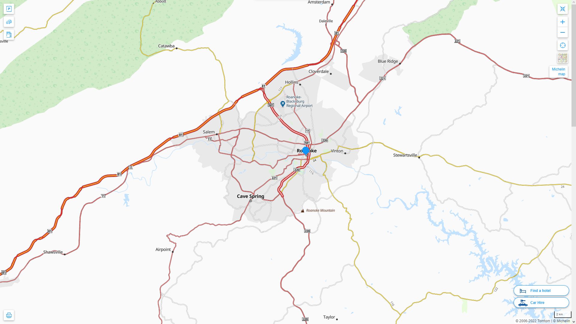 Roanoke Virginia Map