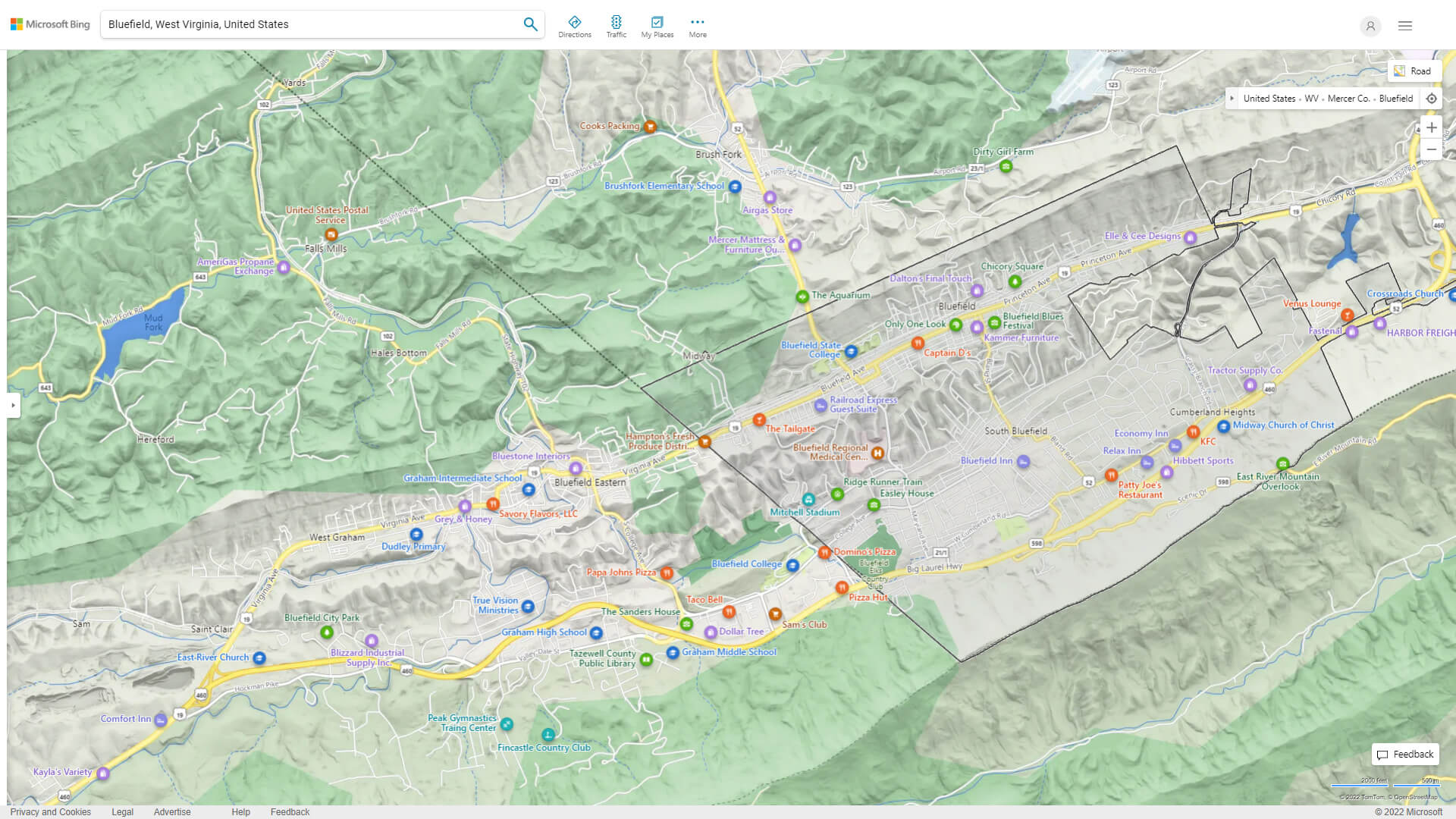 Bluefield, West Virginia Map