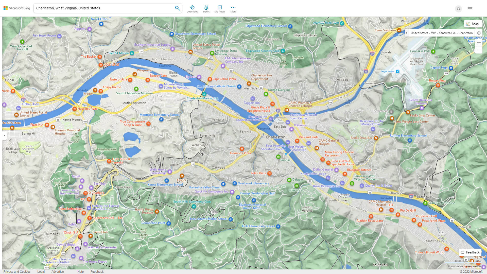 Charleston West Virginia Map