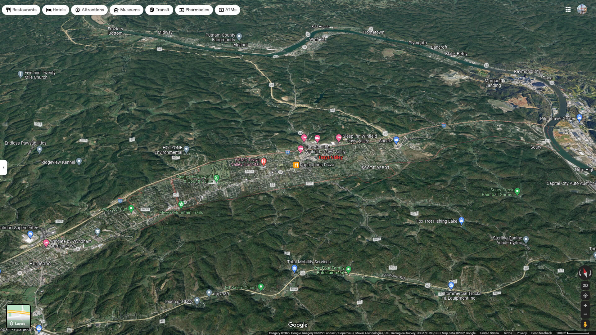 Teays Valley, West Virginia Map