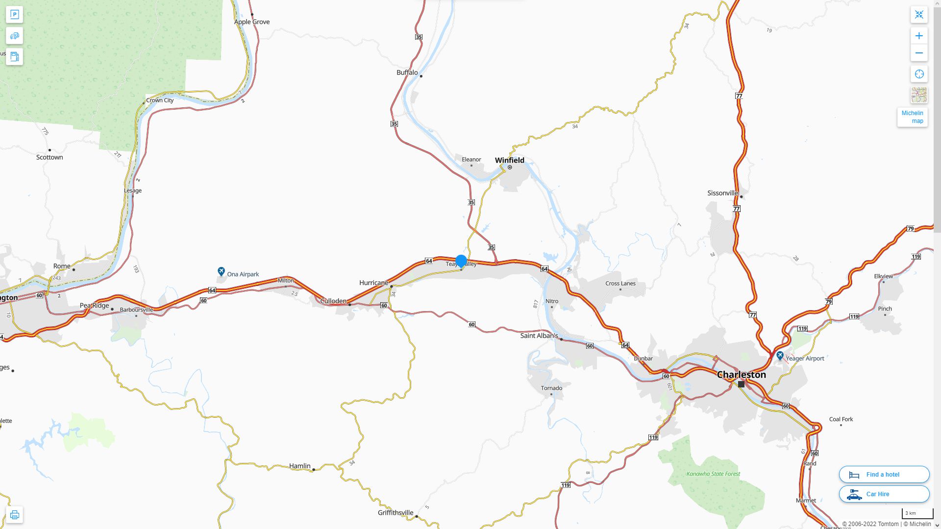 Teays Valley, West Virginia Map