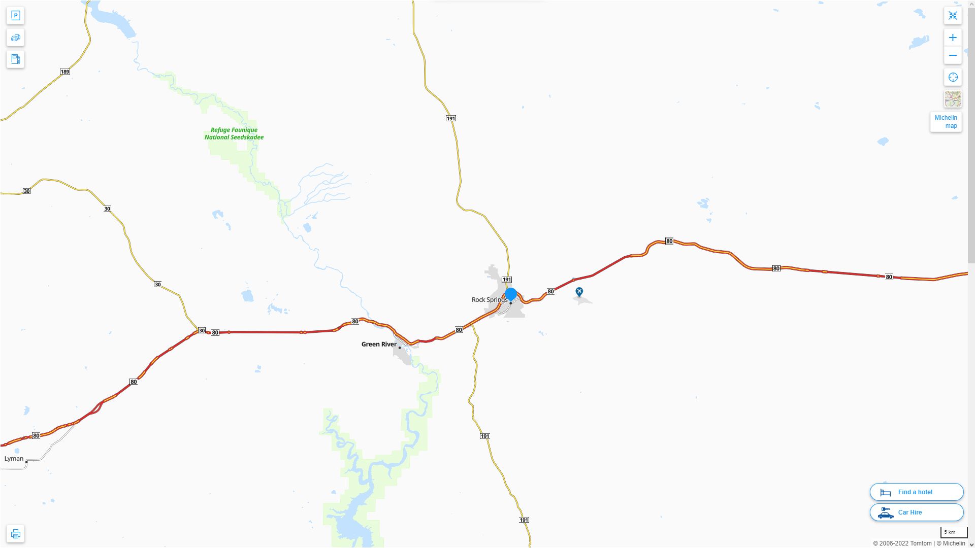 Rock Springs, Wyoming Map